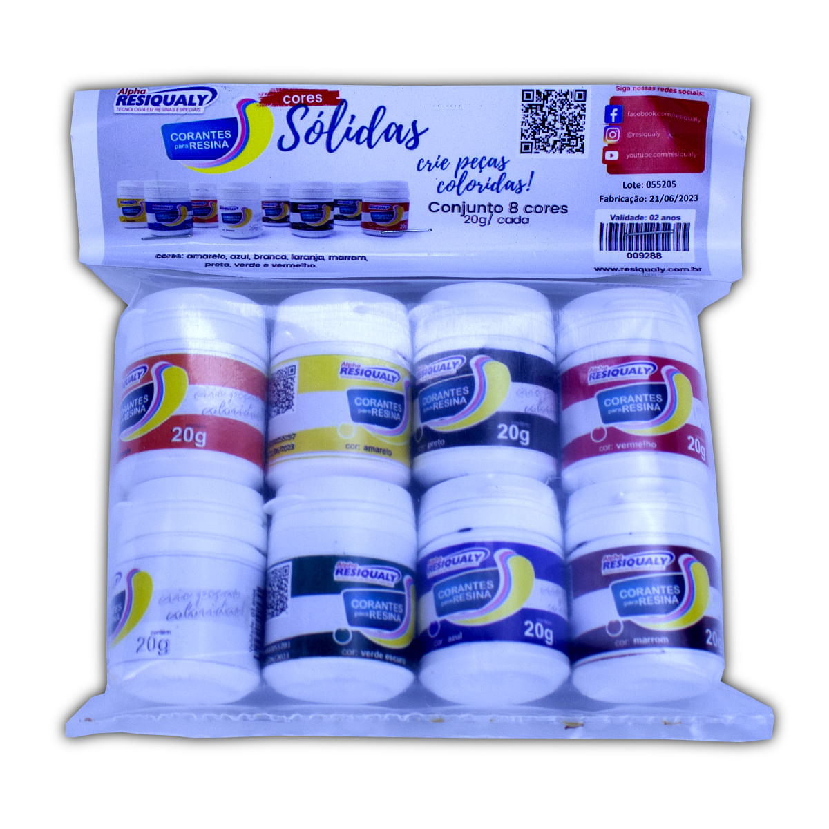Kit Corante para Resina Alpha Resiqualy Sólidas 8 Cores 20g - 09288 - A ...